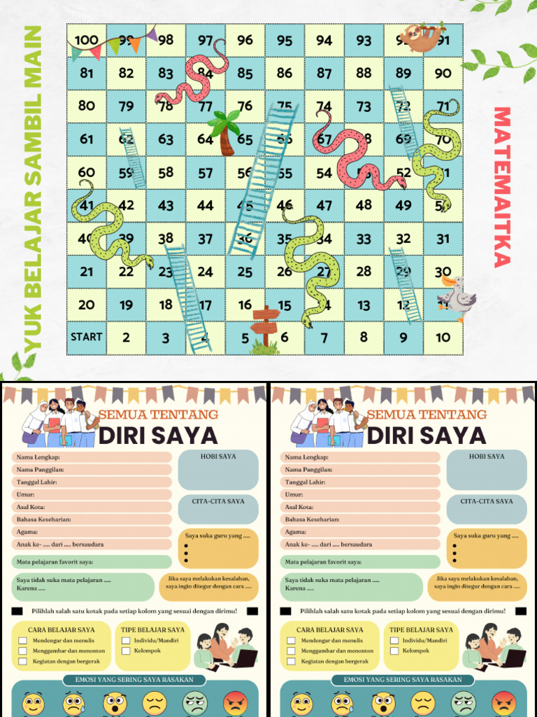 Snakes and Ladders Board Game A4 | PDF