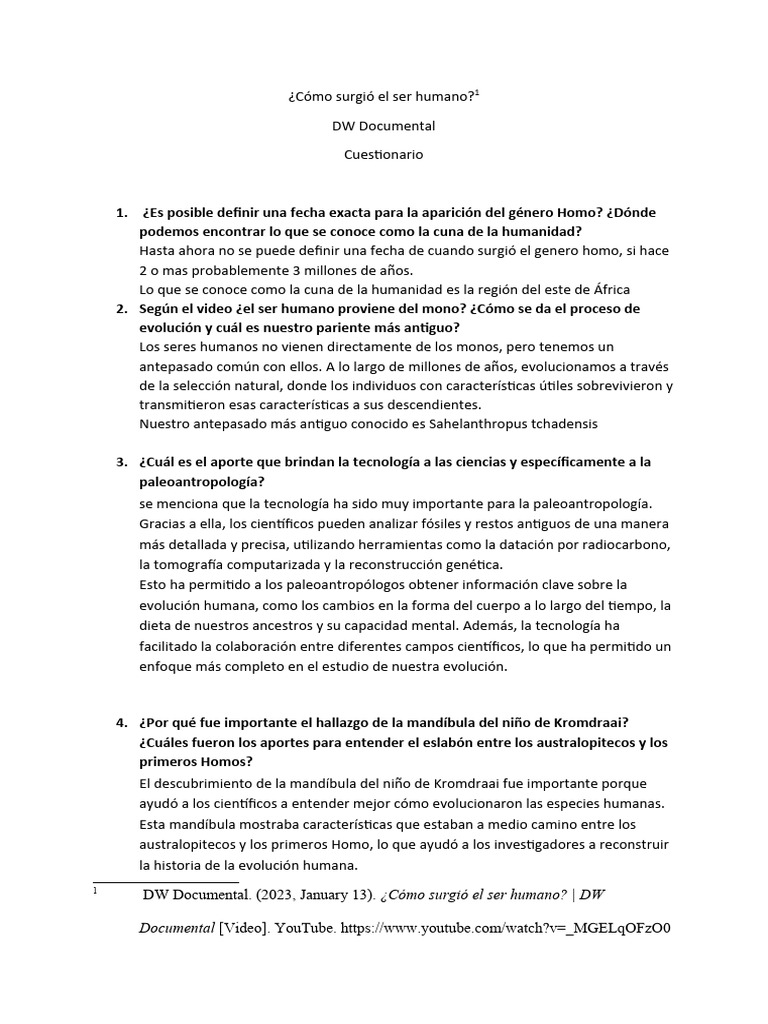 Cómo Surgió El Ser Humano | PDF | Humano | Evolución humana