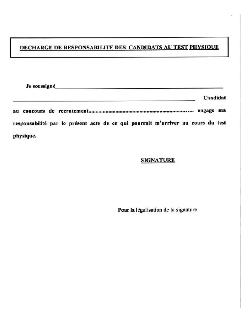 Décharge de Responsabilité | PDF