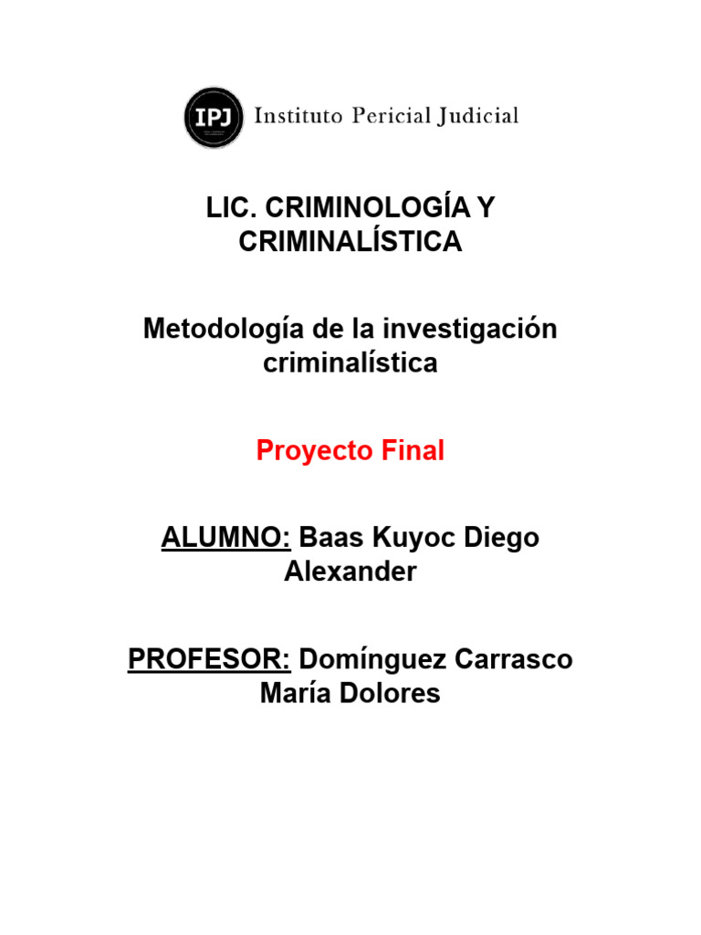 Proyecto Final1 | PDF | Asesinato | Agresión sexual