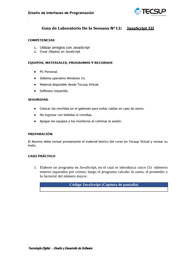 Glab S12 Wmoncada 2024 01 | PDF | Script Java | Programa de computadora