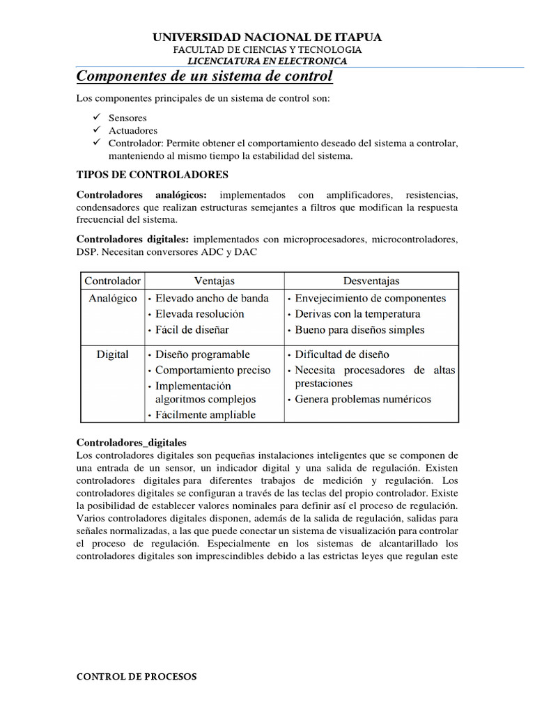 Componentes y Tipos de Controladores Digitales | PDF | Sensor | Temperatura