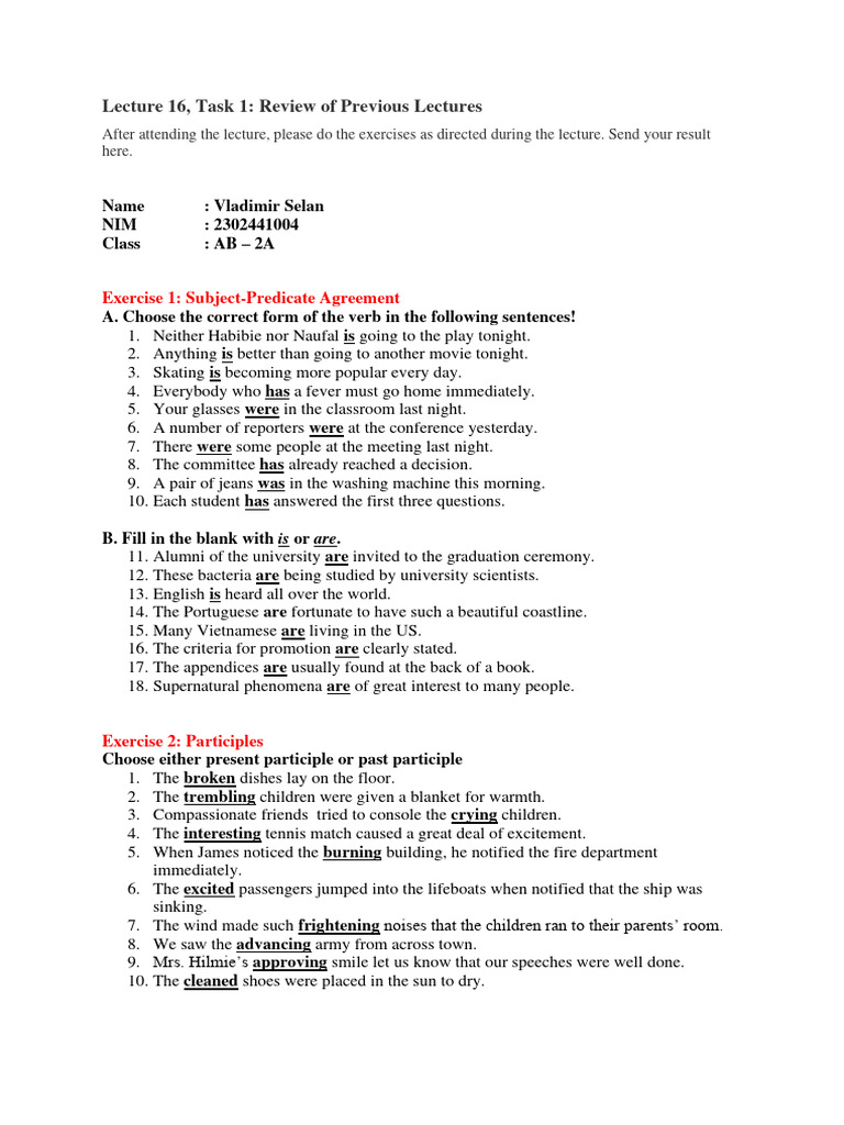 Lect 16, Task 1 Vladimir Selan 2302441004 Ab - 2a | PDF | Linguistics
