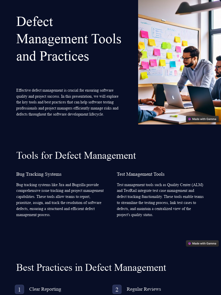 Defect Management Tools and Practices | PDF | Software Testing ...