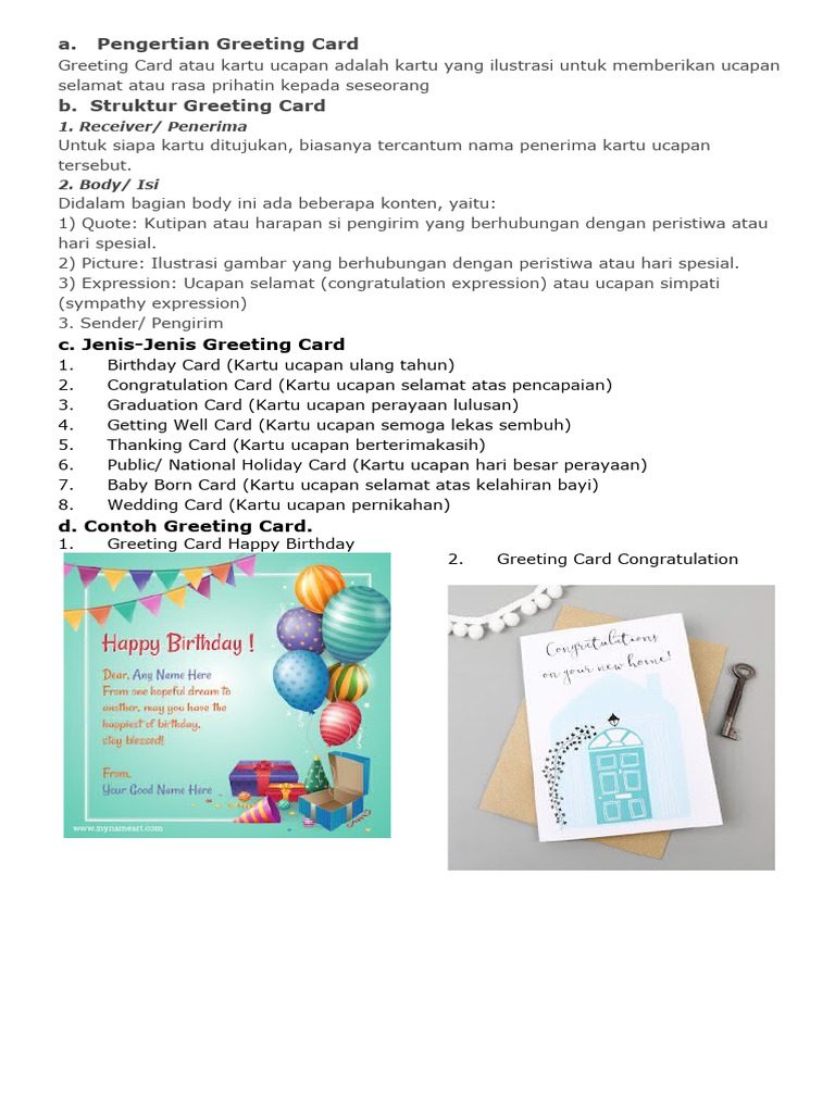 Materi Greeting Cards 8 | PDF