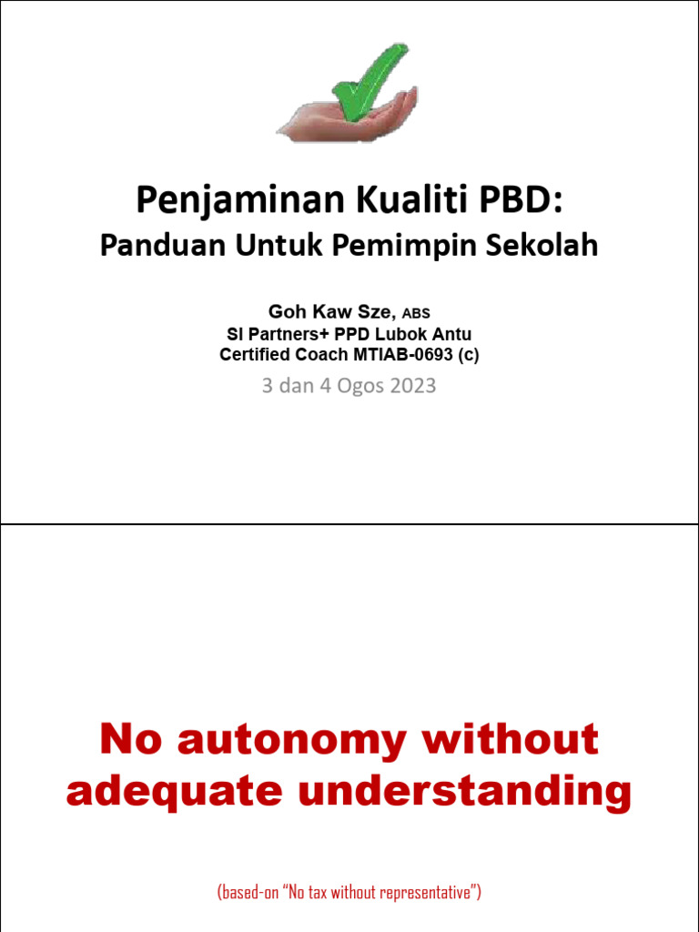 Penjaminan Kualiti PBD Untuk SL Dan ML | PDF