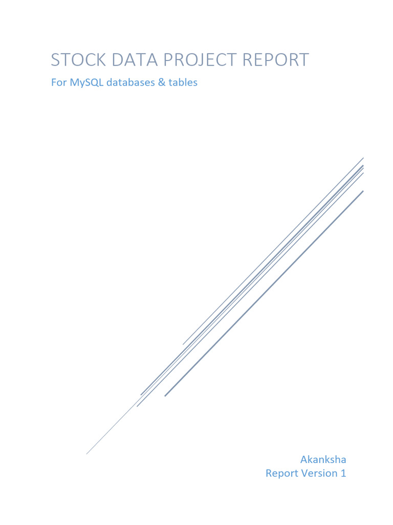 Stock Database Project Report v1 | PDF | My Sql | Databases