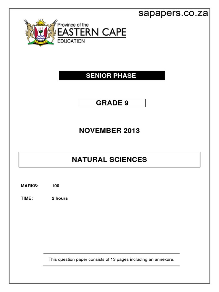 Grade 9 Natural Sciences Exam Paper | PDF | Tuberculosis | Electrical ...