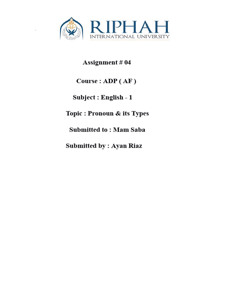 Assignment # 04 1 | PDF | Pronoun | Grammatical Number