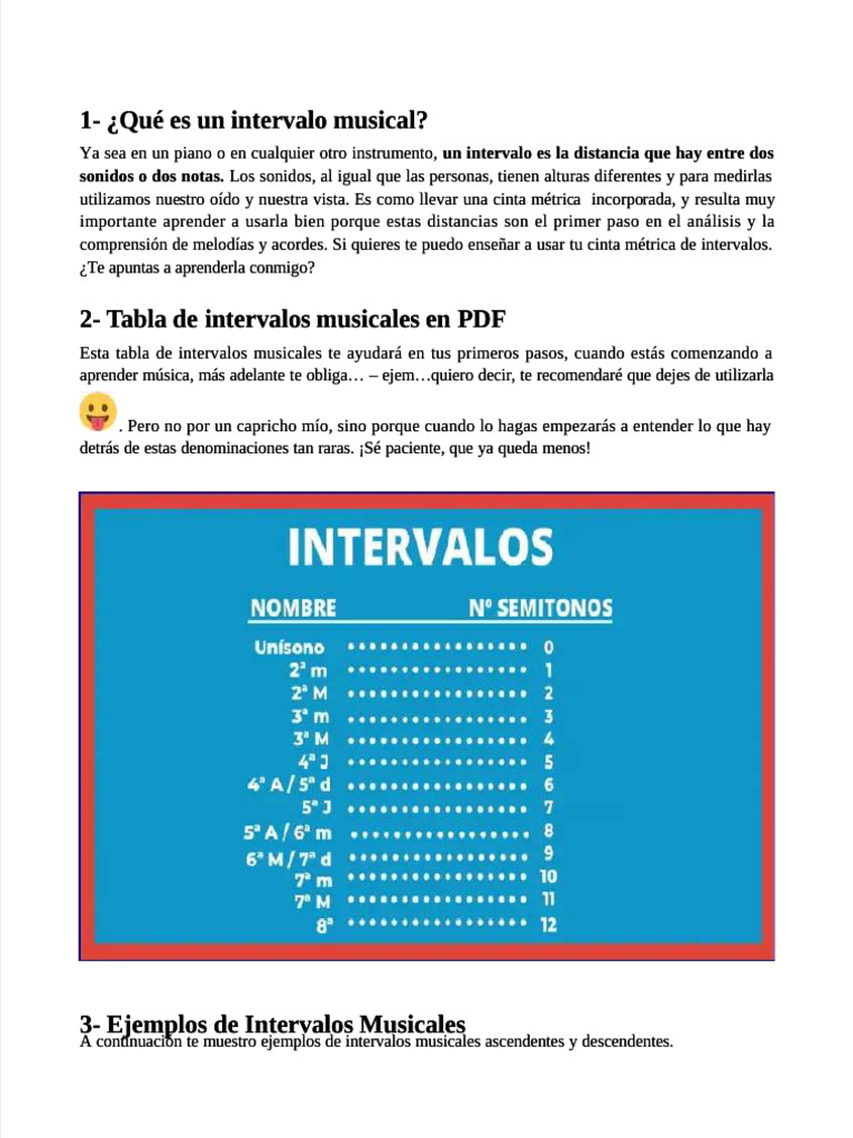 1-¿Qué Es Un Intervalo Musical? 1 - ¿Qué Es Un Intervalo Musical? | PDF ...