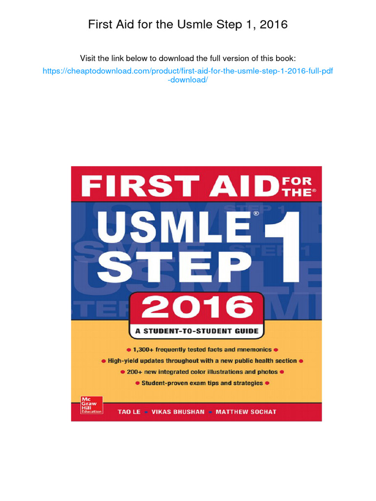 Download First Aid for the Usmle Step 1, 2016. | Download Free PDF ... Download First Aid for the Usmle Step 1, 2016. | Download Free PDF ...