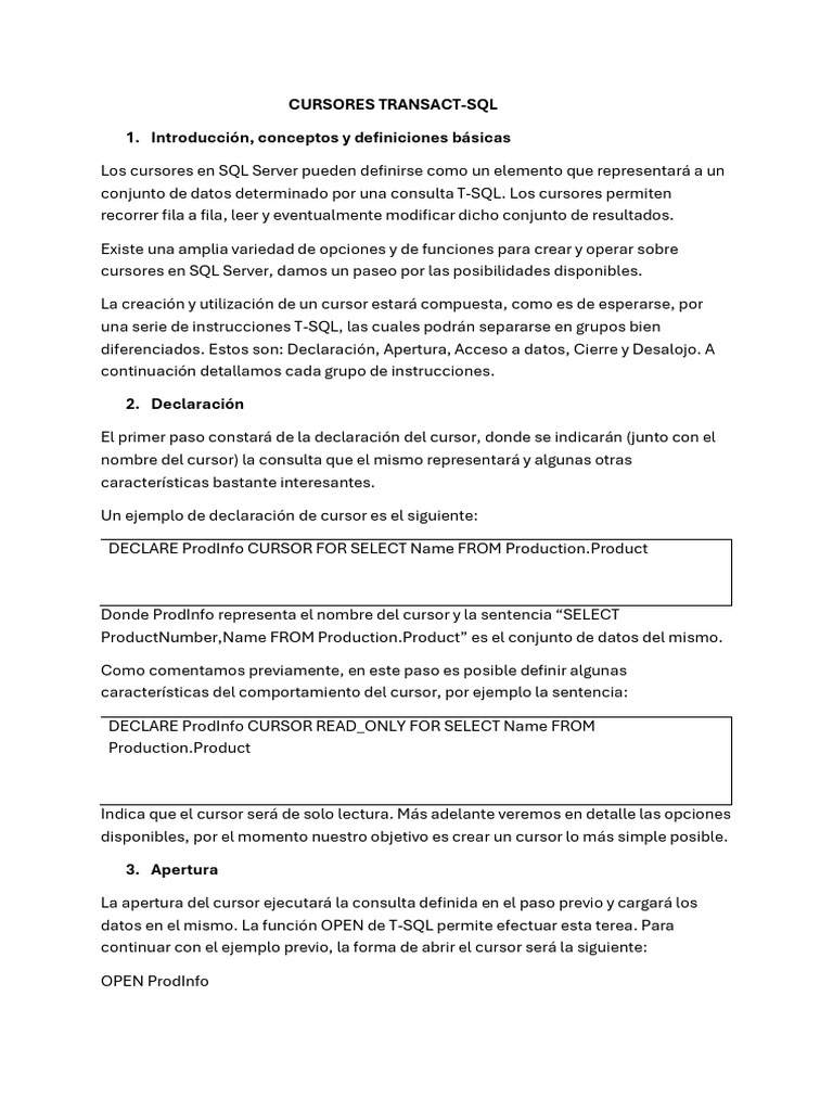Introducción | PDF | SQL | Servidor SQL de Microsoft