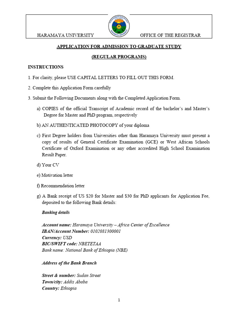 Graduate Admission Application Guide | PDF | Agriculture | Engineering