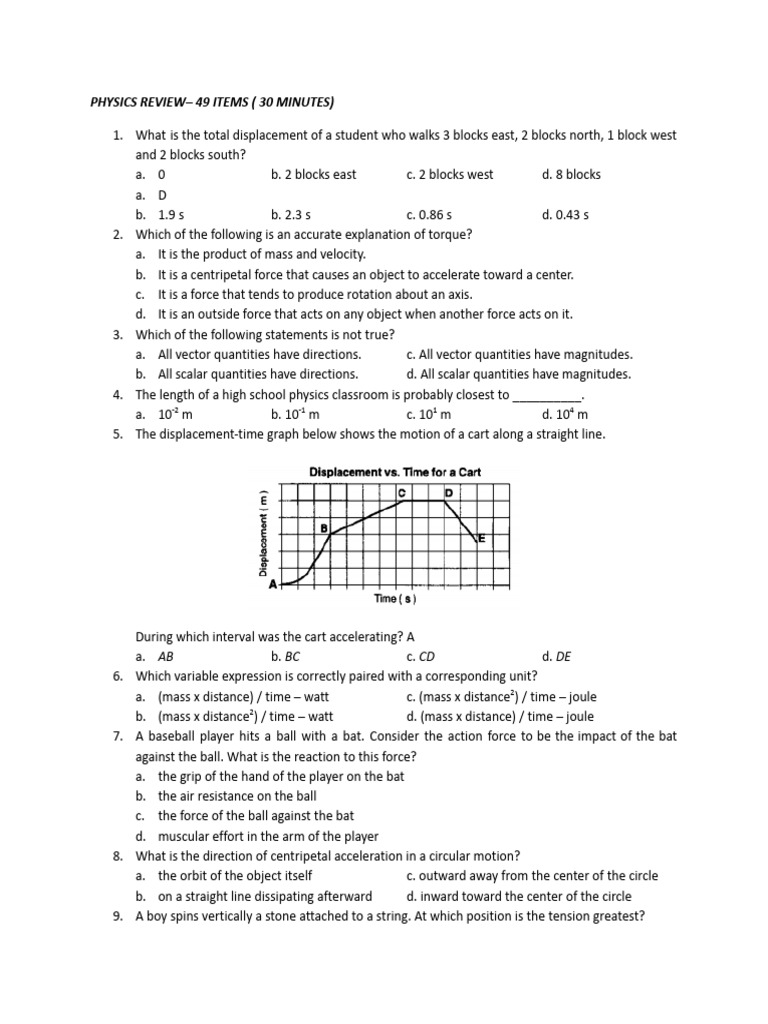 Physics Reviewer | PDF | Waves | Force