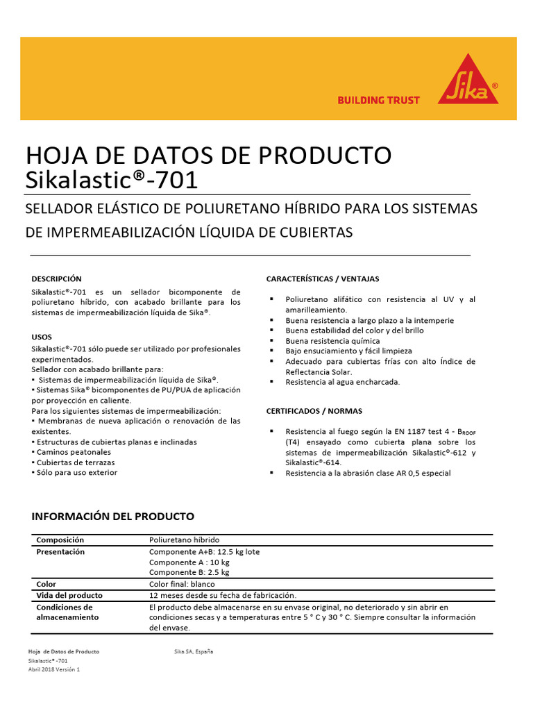 Sikalastic - 701 - 04 - 18 | PDF | Humedad