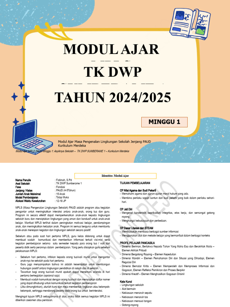Modul Ajar Mpls TK WNR M 1 | PDF