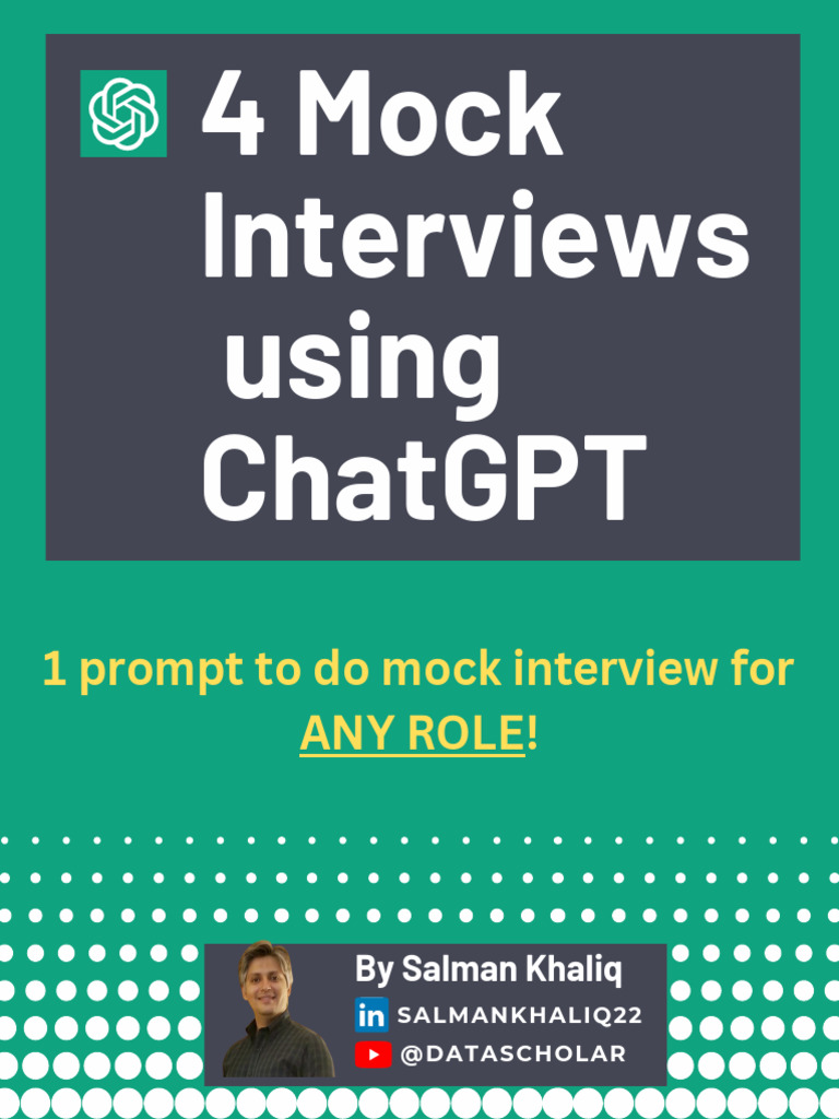 4 Mock Interview Using ChatGPT DS MLE DA DE 1696993373 | PDF | Cognition | Cognitive Science