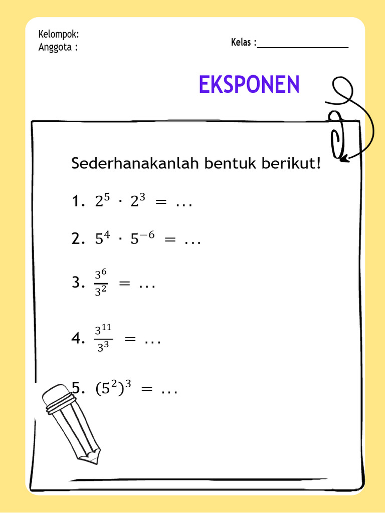 Soal Eksponen Kelas 10 dan Pembahasan | PDF