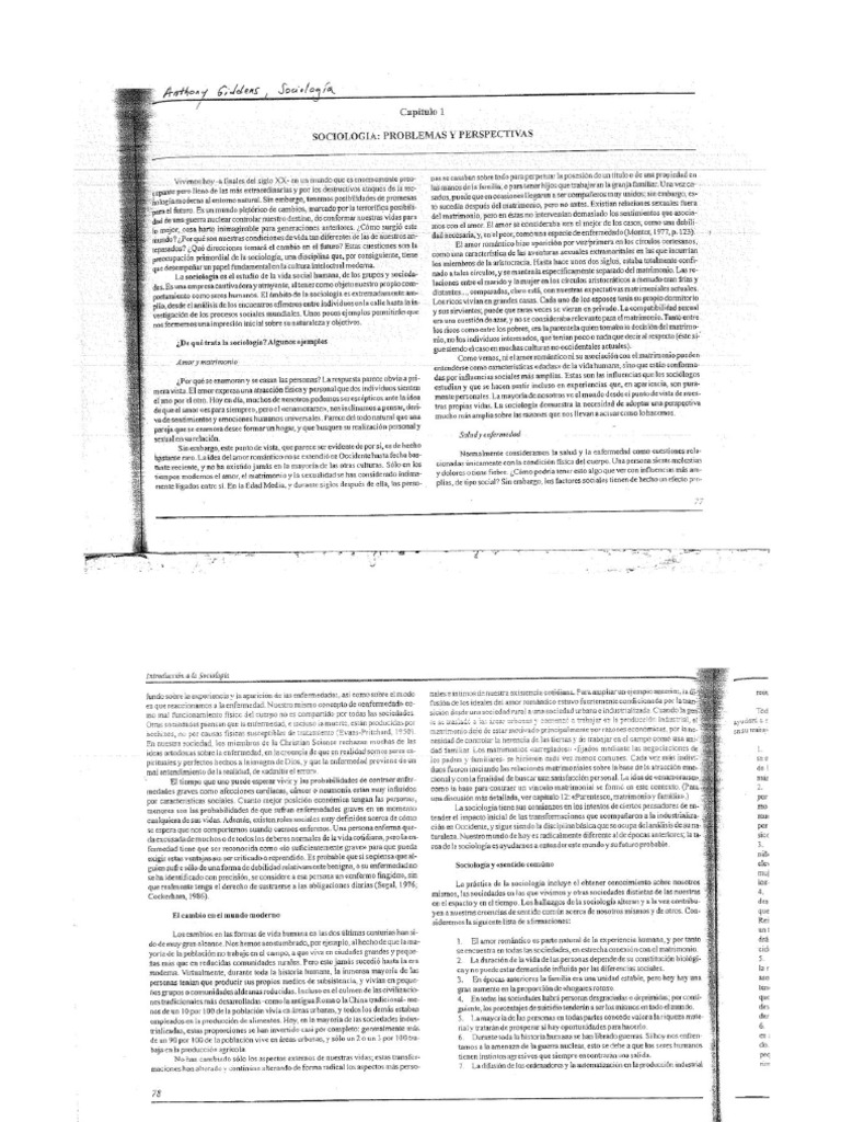 Giddens - Sociología | PDF