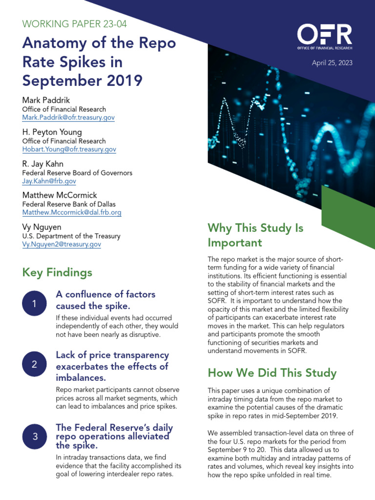 Anatomy of Repo Spikes in 2019 | PDF | Repurchase Agreement | Federal ...