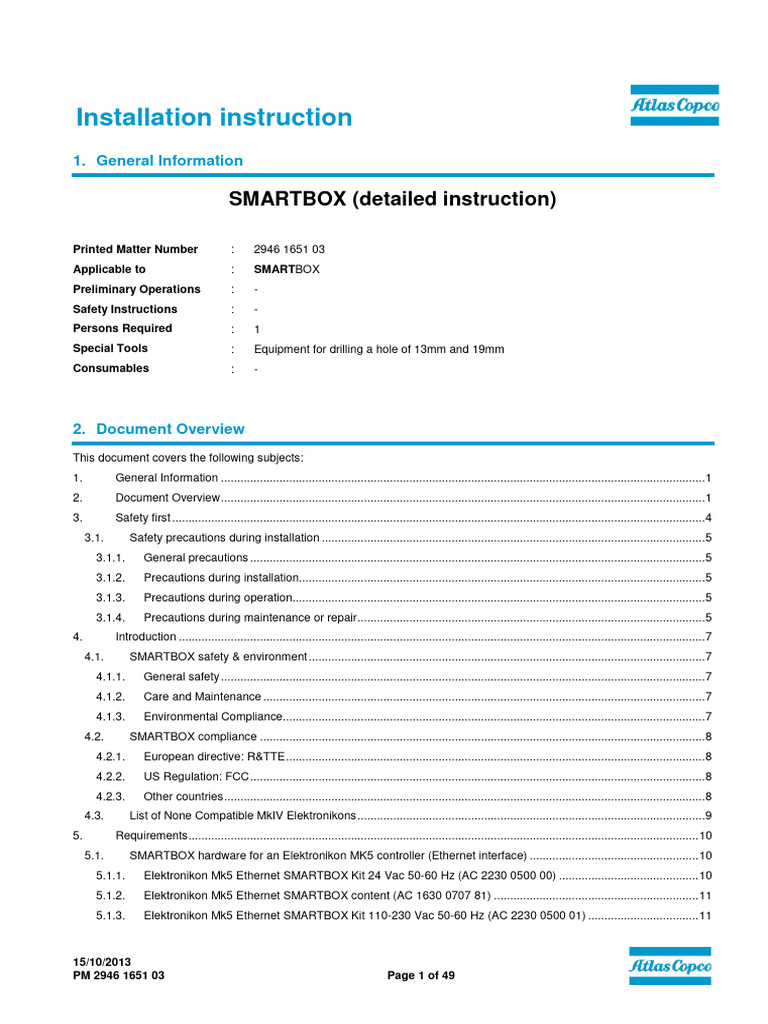 2946 1651 03 SMARTBOX Installation (Detailed Instruction) | PDF | Power ...