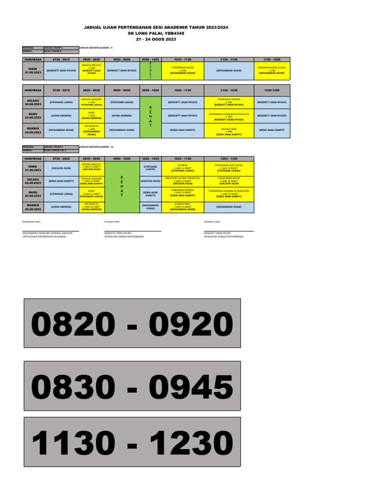 Jadual Upsa 2023 2024 | PDF