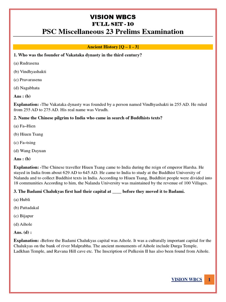 Vision Wbcs Full Length Miscellaneous Mock 10 Solution | PDF | Chemical Elements | Atoms