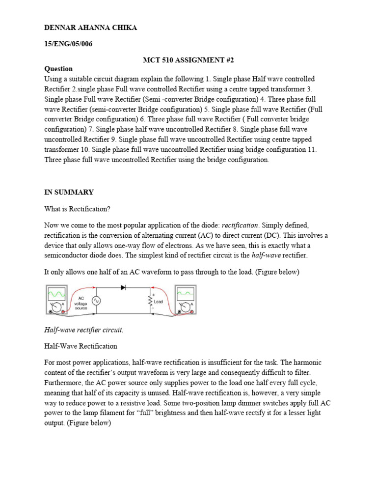 1590533347MCT 510 Assignment 2 | PDF | Rectifier | Electrical Components