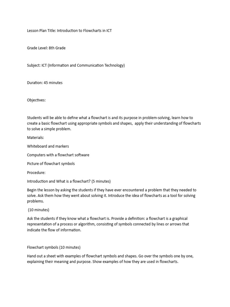 Lesson Plan Flowchart | PDF