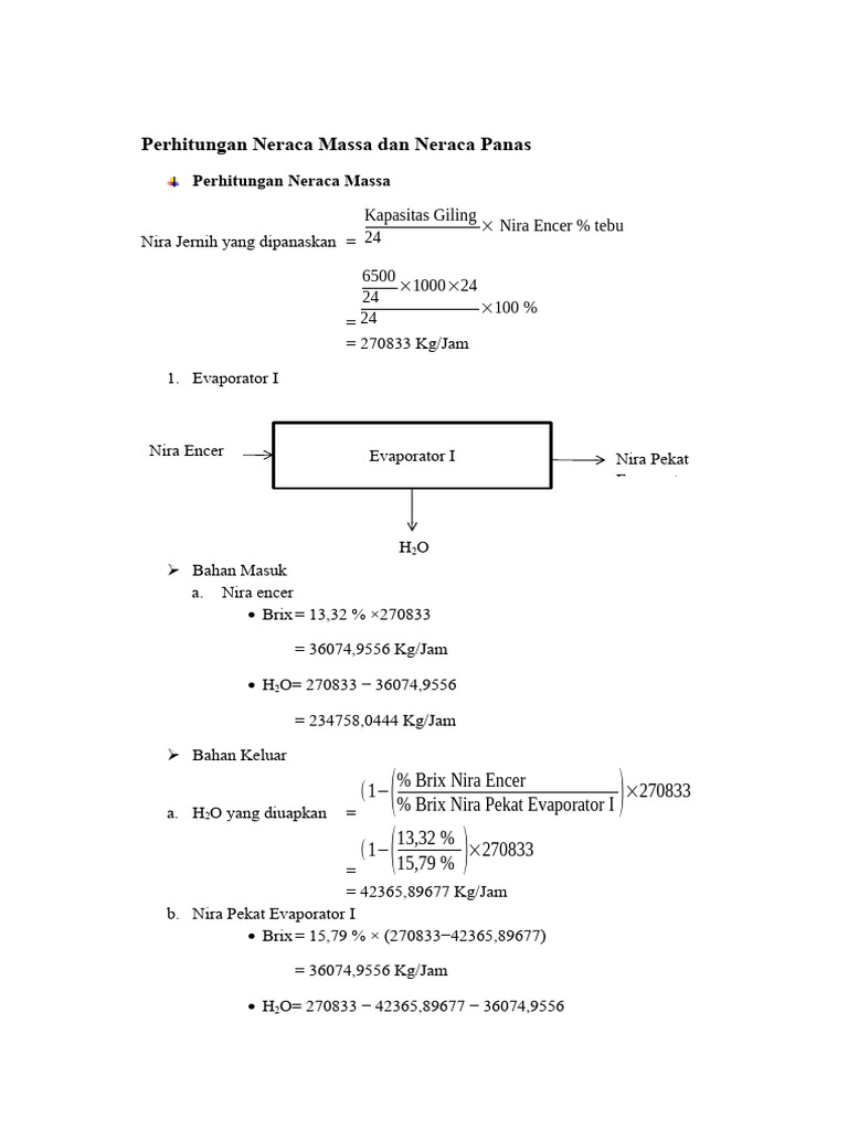 Neraca Massa Dan Neraca Panas | PDF