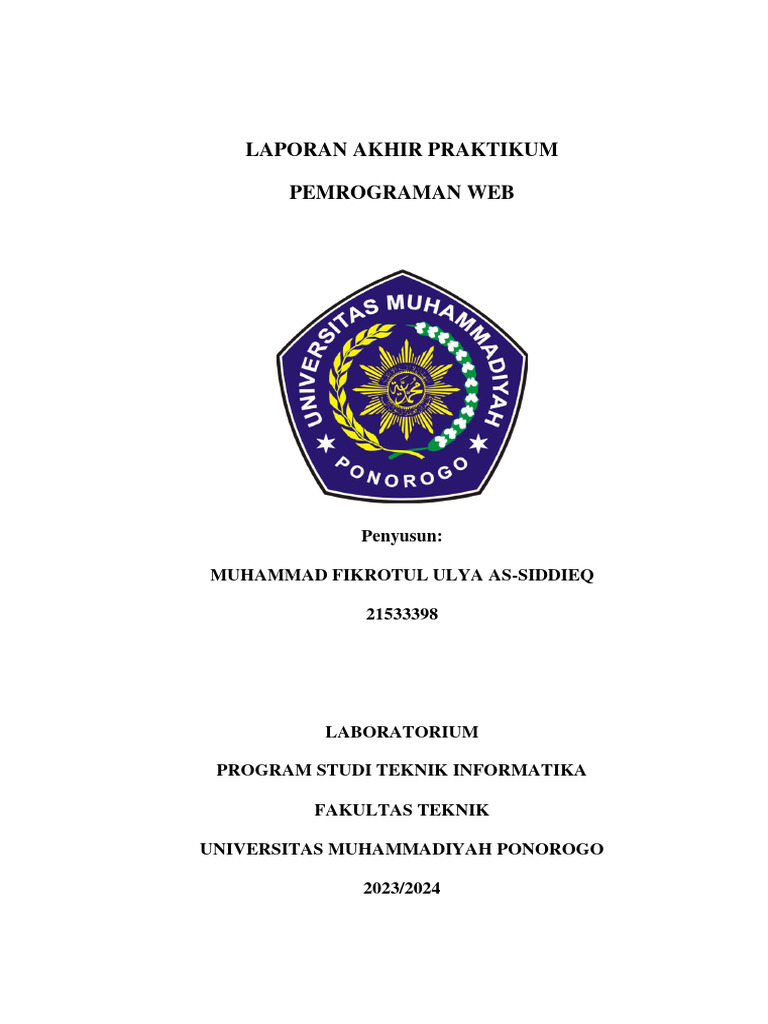 Laporan Praktikum Web Mahasiswa | PDF | Seni | Komputer