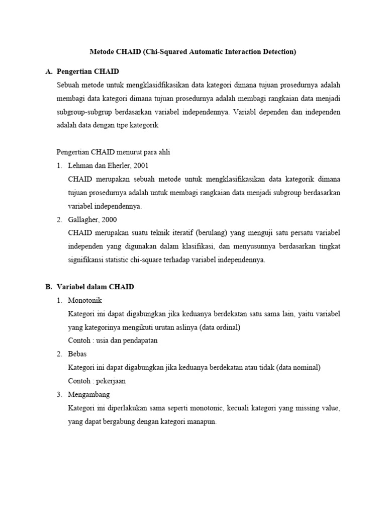 Metode CHAID untuk Klasifikasi Data Kategorik | PDF | Komputer