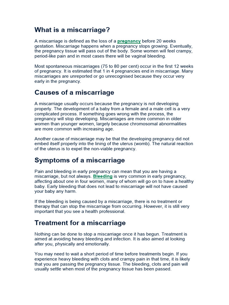 What Is A Miscarriage KP Lec | PDF | Miscarriage | Pregnancy