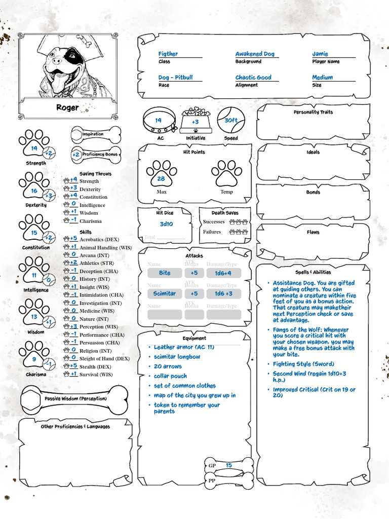 D&D Character Sheet | PDF | Dungeons & Dragons | Gary Gygax Games