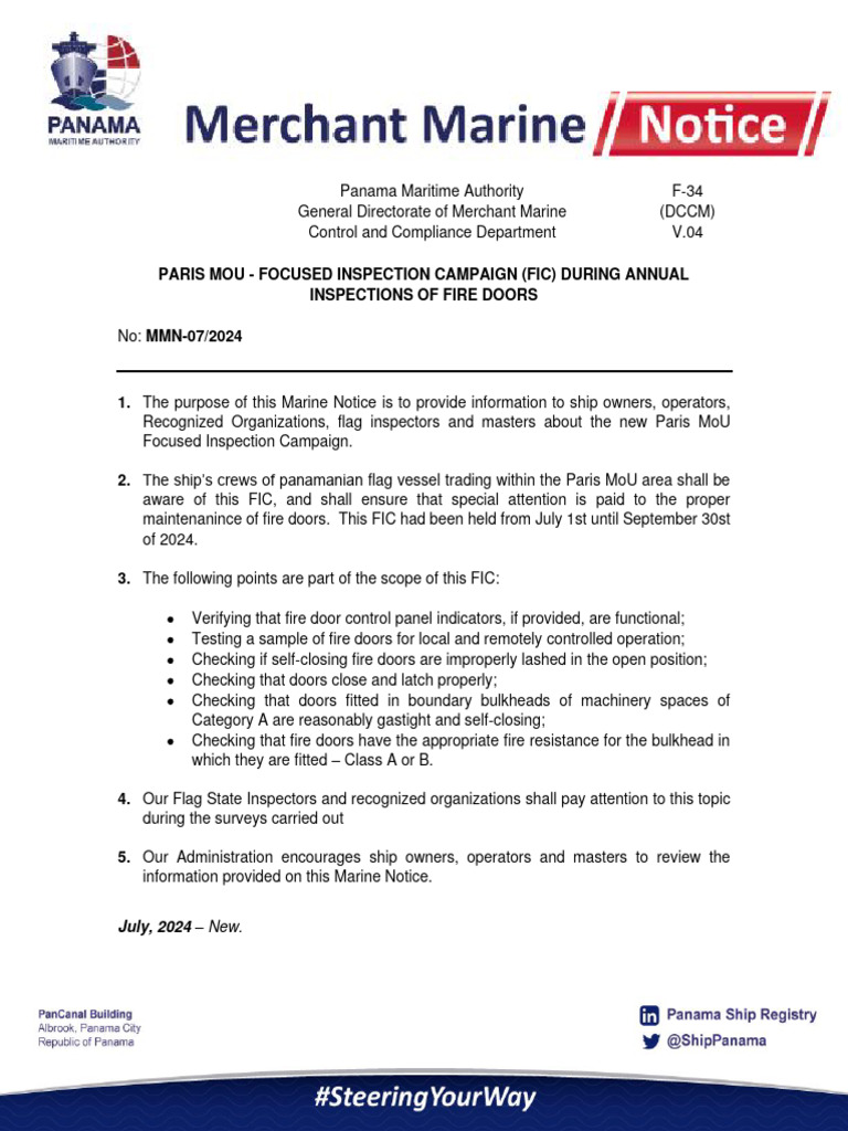 Mmn-07-2024 - Fic During Annual Inspections of Fire Doors (Paris-Mou ...