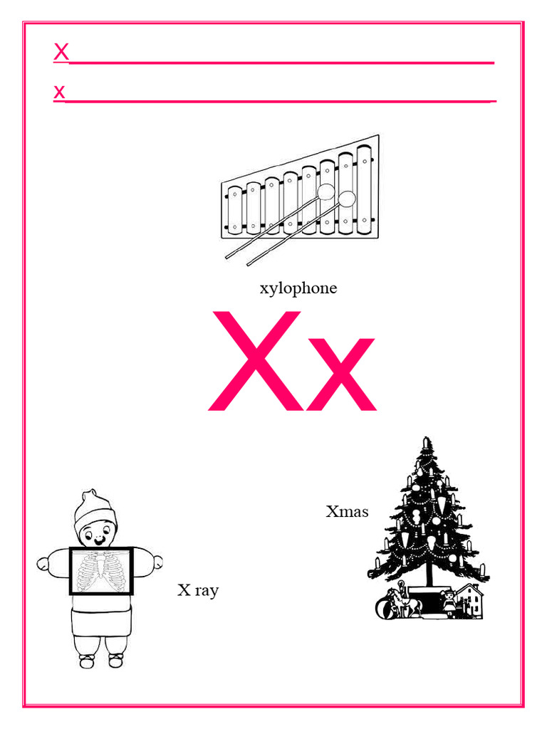 Letter X Classroom Posters Fun Activities Games Picture Dic - 53944 | PDF