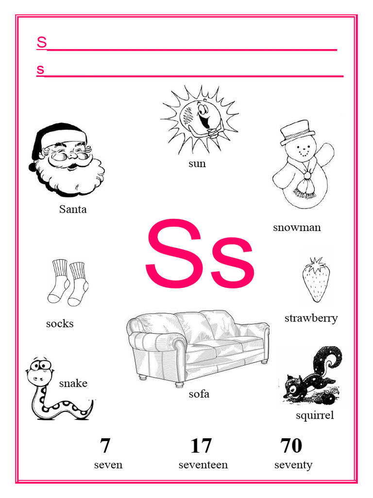 Letter S Classroom Posters Flashcards Fun Activities Games - 73275 | PDF