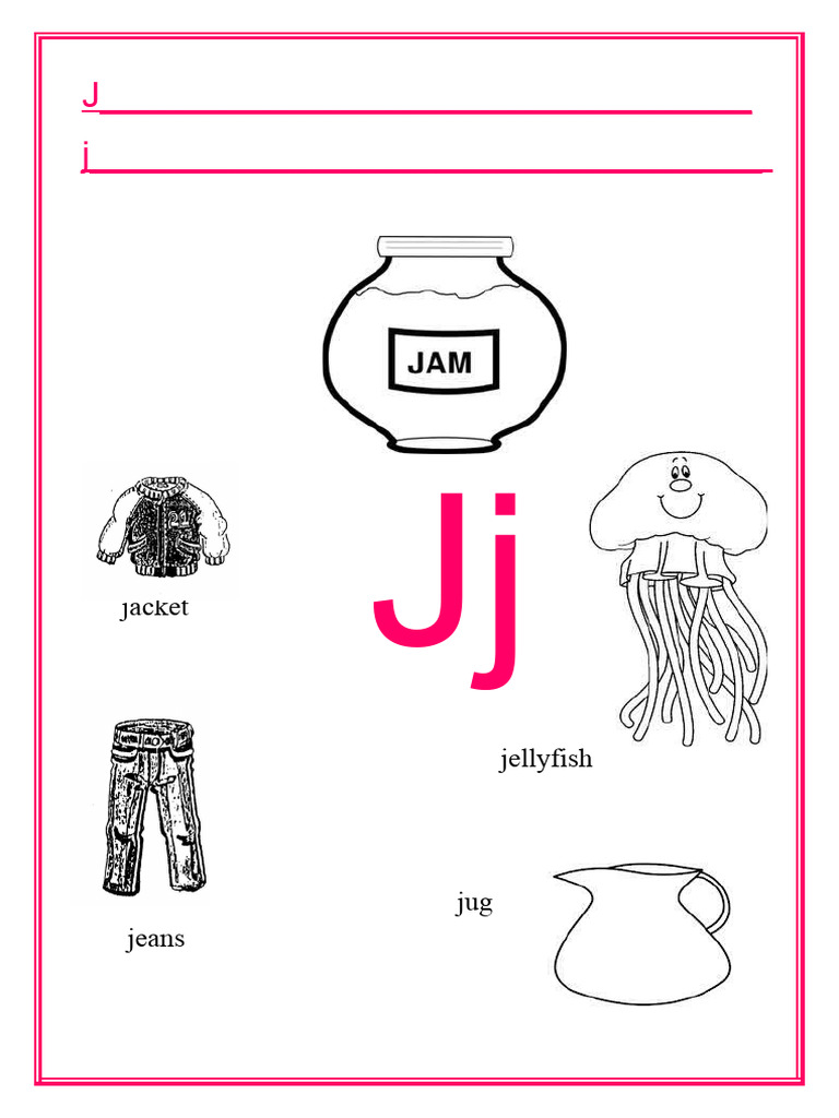Letter J Fun Activities Games Picture Description Exercises - 50388 | PDF