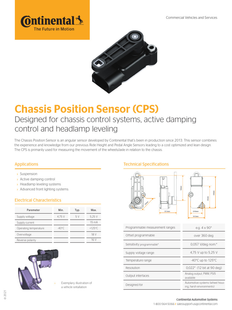 Continental Chassis-Positions-Sensor Salessheet | PDF | Sensor ...