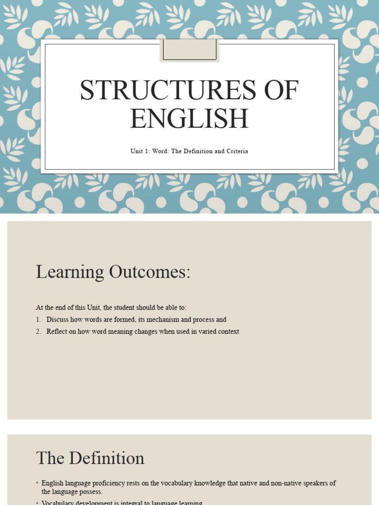 Unit 1 | PDF | Word | Acronym