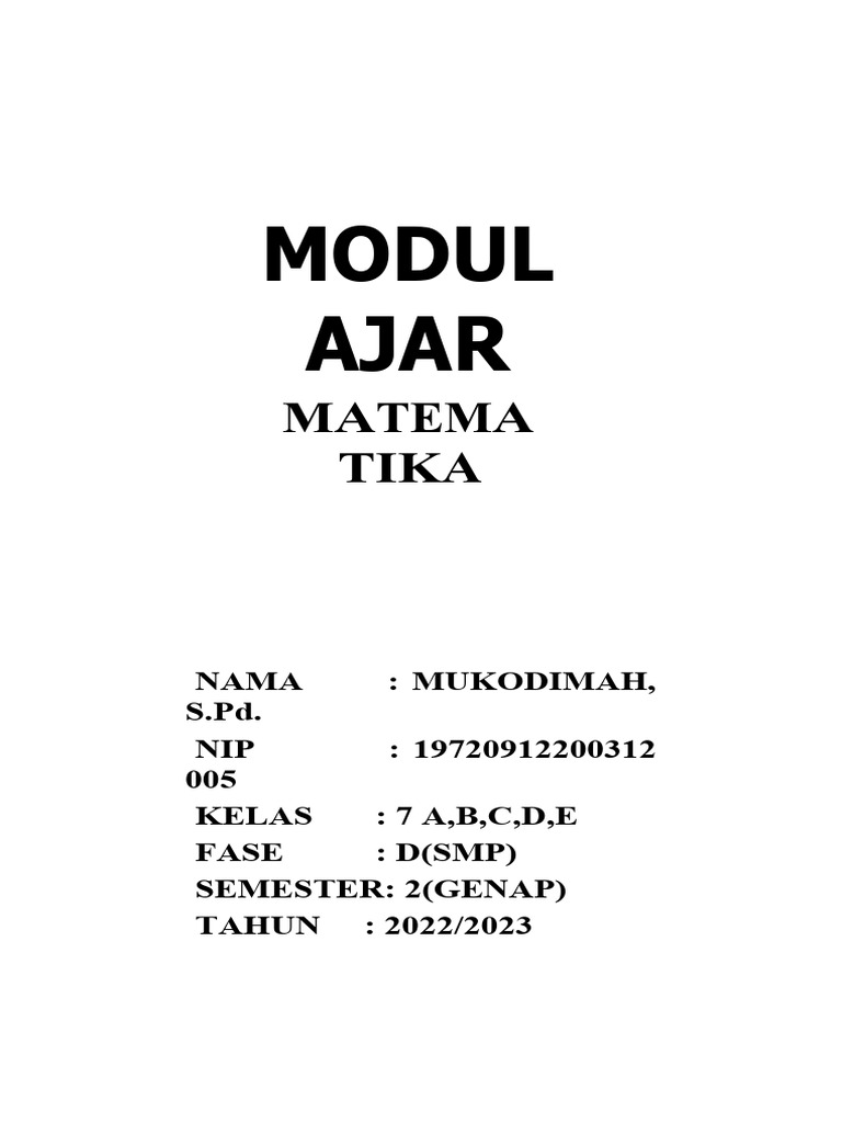 Modul Ajar Matematika_Fix | PDF