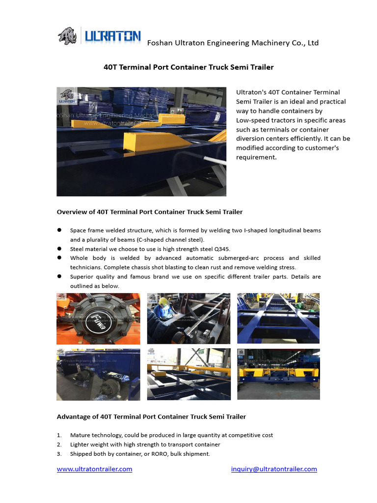40t Terminal Port Container Truck Semi Trailer | PDF | Semi Trailer ...