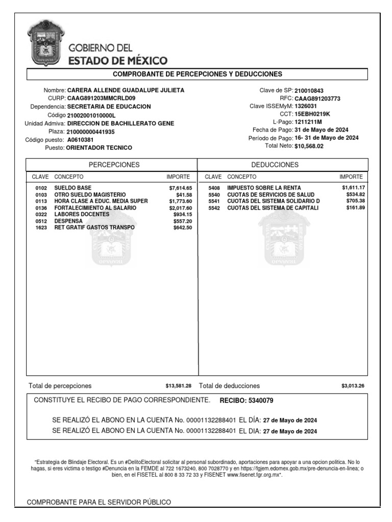 Comprobante 2da Mayo. Julieta | PDF