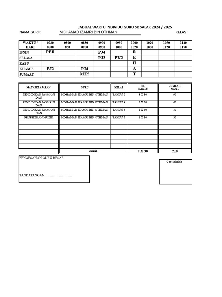 JADUAL INDUK MAC SK SALAK 2024 v1 25032024 | PDF