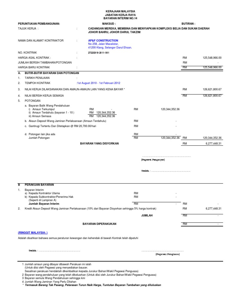 Interim Payment No 14-Final