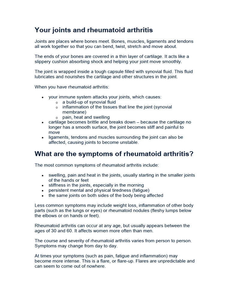 Rheumatoid Arthritis Guide | PDF | Arthritis | Rheumatoid Arthritis
