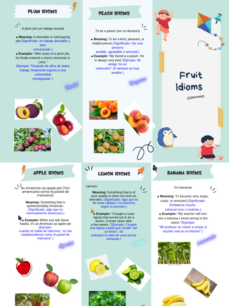 Triptico Fruits Idioms | PDF