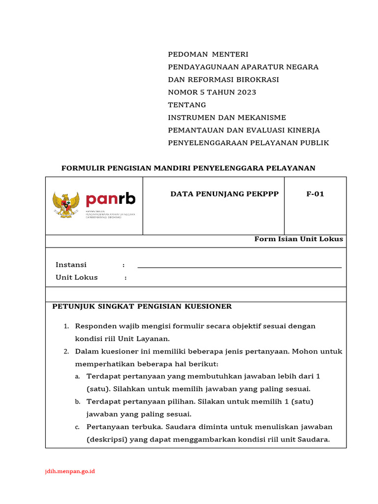 Pedoman Evaluasi Kinerja Pelayanan Publik 2023 | PDF | Karier & Perkembangan | Bisnis