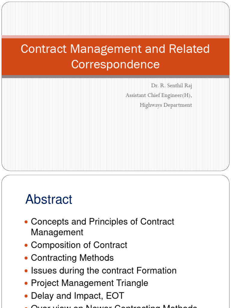 Contract Management and Related Correspondence-1 | PDF | Public–Private ...