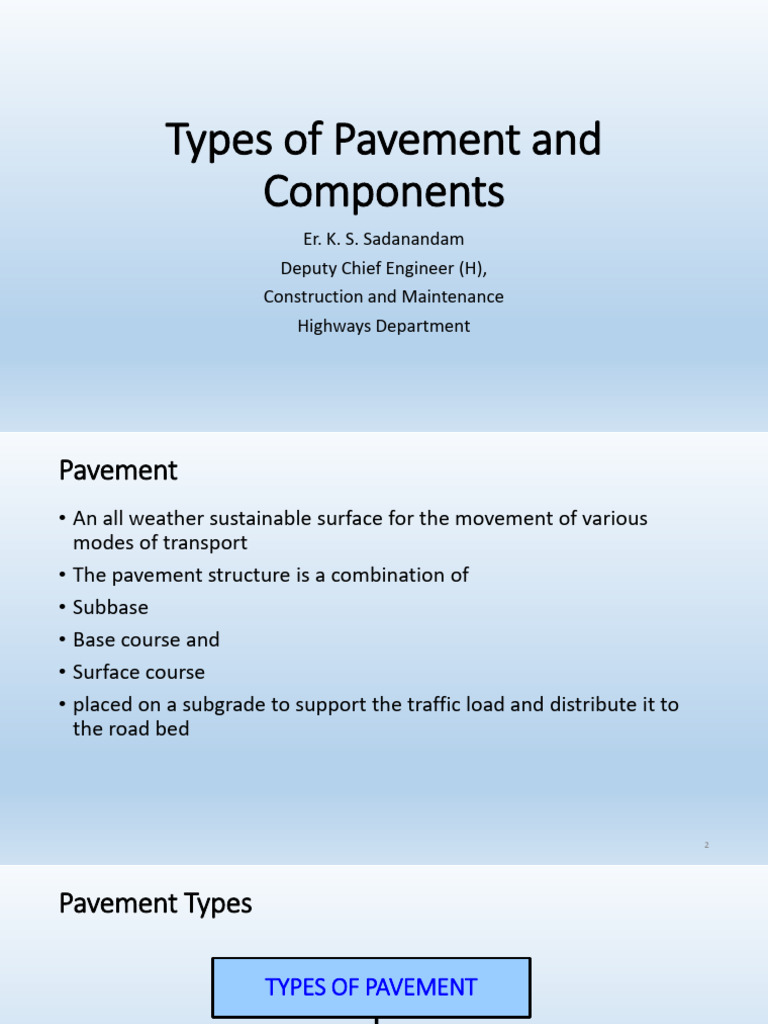 Types of Pavement and Components | PDF | Road Surface | Concrete